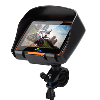 GPS para Motocicletas de 4,3" IPX7 256MB RAM com 8GB e Bluetooth + iGO ...