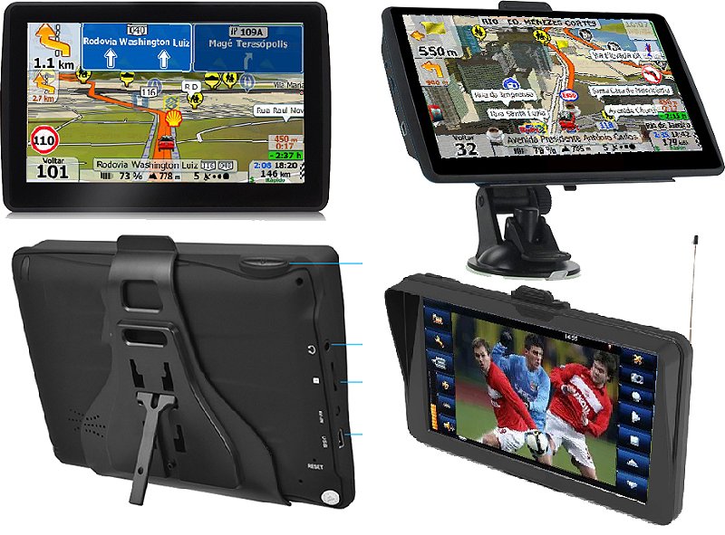 GPS Automotivo 7.0 GA-TV700 Windows CE 6.0 256MB RAM + TV Digital + 8GB ...
