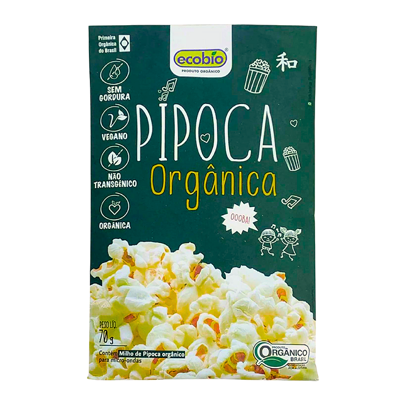 Pipoca Micro-Ondas Orgânica Ecobio 70 g - Pozzobon Orgânicos