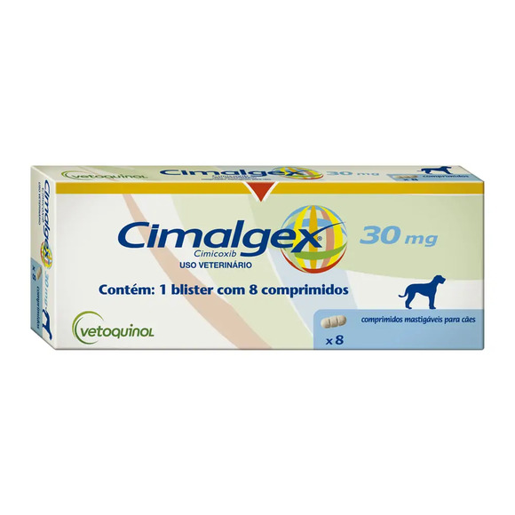 Cimalgex 30mg Anti-inflamatório para Cachorro Vetoquinol 8 comprimidos ...