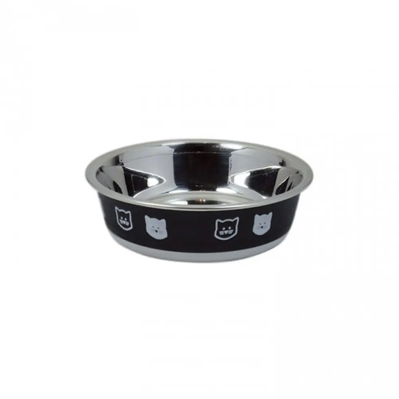 Comedouro Gatos Inox Fusion Preto Jambo 225 ml - Gino Pet