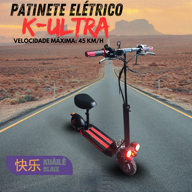 Patinete Elétrico K-Ultra 45km/h com Banco 800W | Kuaile Bijux - Kuaile ...