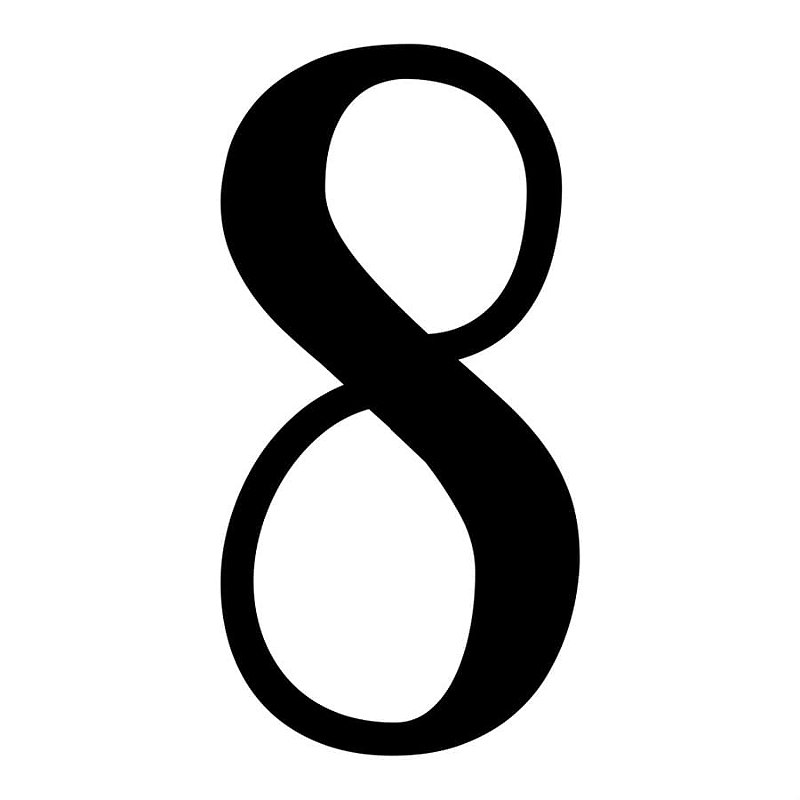 Lettering Transfer para Balão Número 8 Topo Bolo Pp Preto - Festas da ...