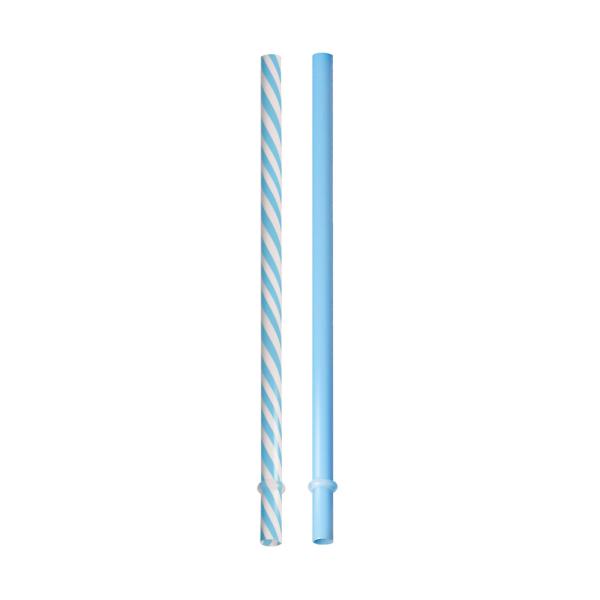 Canudo de Plástico Composê Azul Bebê e Branco 19 cm - 10 Un - Festas da ...