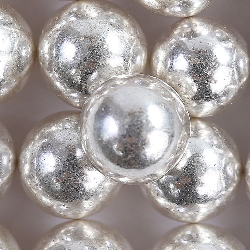 Confeito Sugar Beads Perolizados Prata 14mm 100G - Festas da 25 ...
