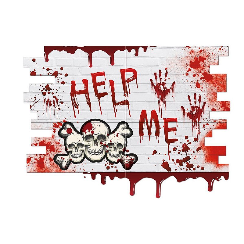 Painel Cartonado Help Halloween 1,08x1,36 Metros Kit - Festas da 25 ...