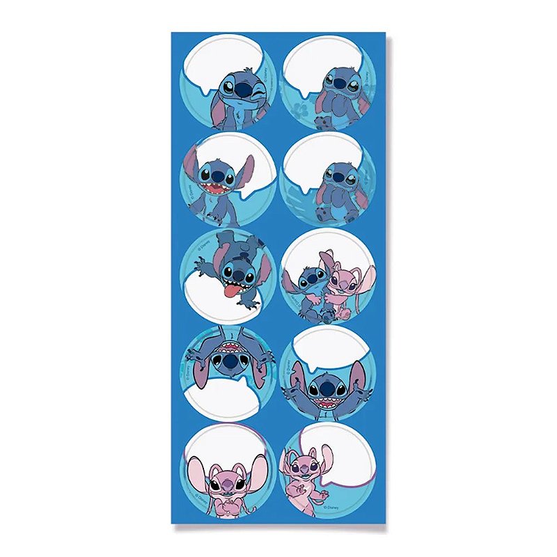 Adesivo Redondo Stitch Cromus - 120 Unidades - Festas da 25 - Tudo em ...