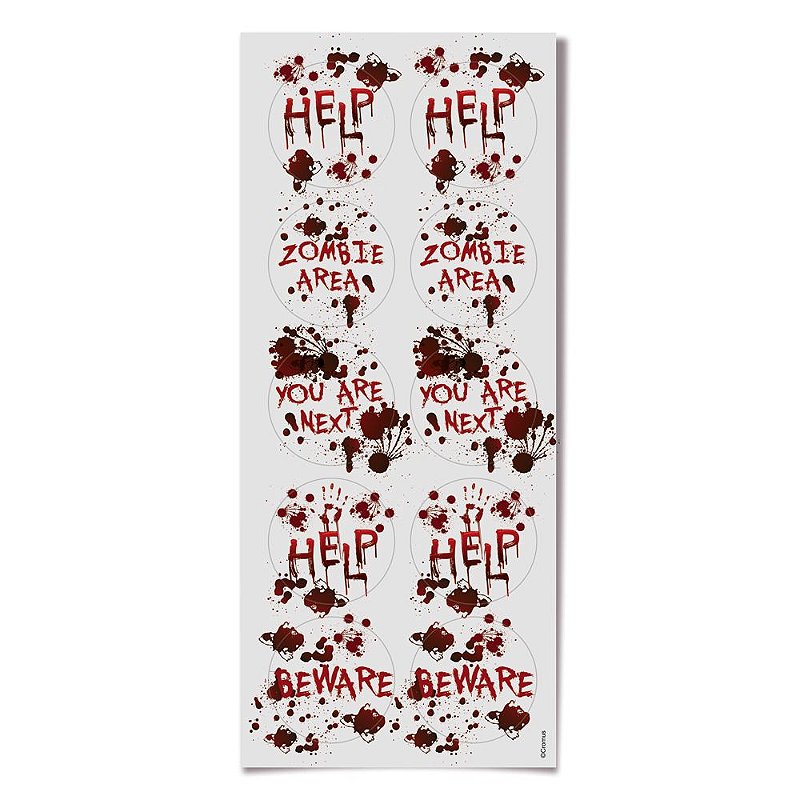 Adesivo Redondo Transparente Help Halloween 2024 - Cromus Halloween ...