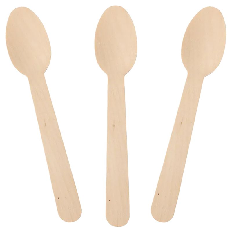 Kit Colher Madeira Natural 14cm - Silver Plastic - 50 Un - Festas da 25 ...