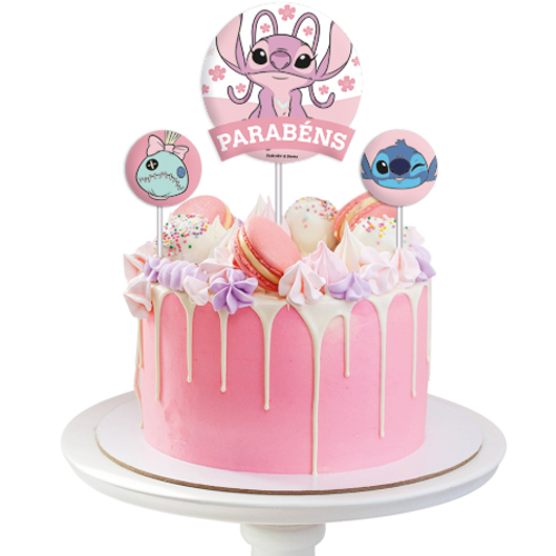 Kit Topo de Bolo Angel Stitch New - 3 Un - Festas da 25 - Tudo em ...