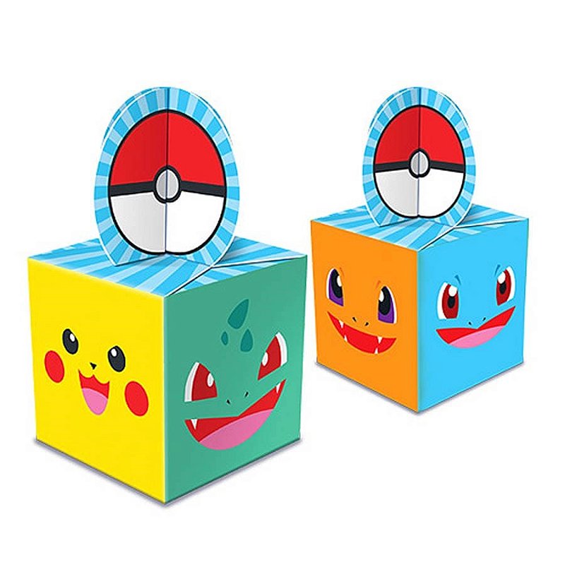 Festa Pokémon - Caixa para Lembrancinhas Pocket Monsters - 08 unidades ...