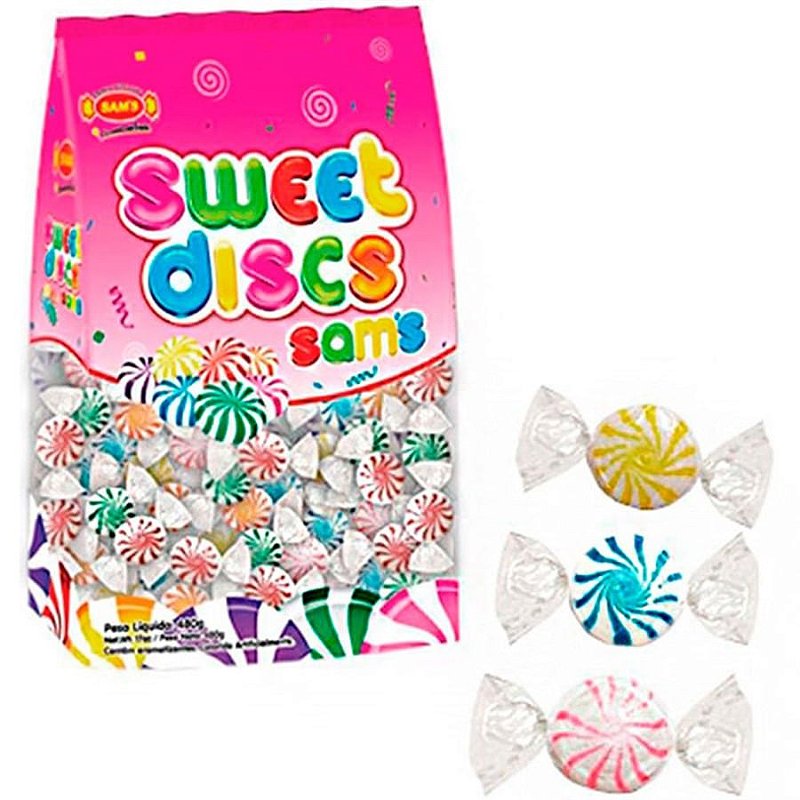 Bala Sweet Discs Sams Sortida 480g - Sams - Embalagens da 25 - A maior ...