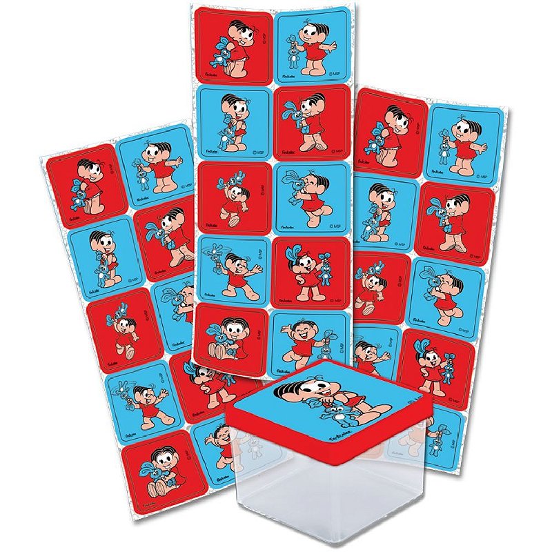 Adesivo Quadrado Mônica Core - Festcolor - 30Un - Embalagens da 25 - A ...