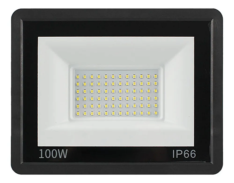 Refletor Led Slim 100w 12v-24v 6500k preto SMD IP66 bivolt. - RT ...