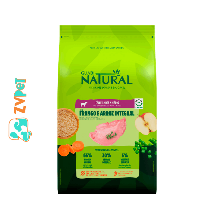 Guabi Natural Alim Seco Frango E Arroz Int Caes Filhot Med 10,1kg - ZV ...