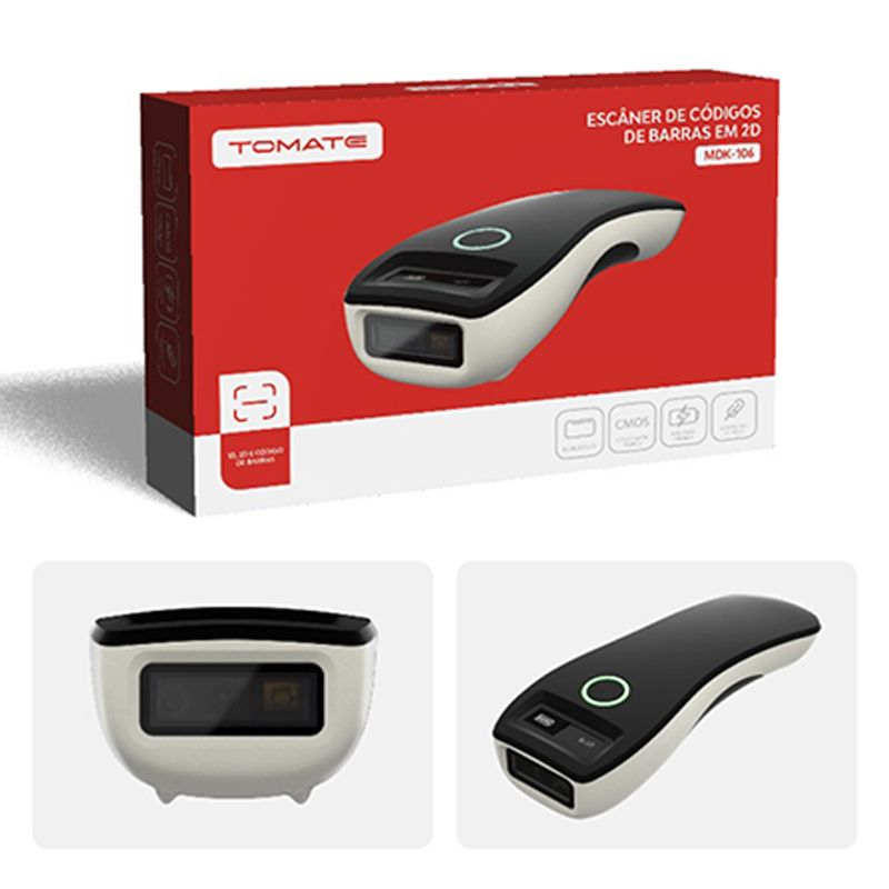Leitor de Código de Barras 2D Sem Fio Tomate MDK-106: Eficiência e Mobilidade - Loja Tomate