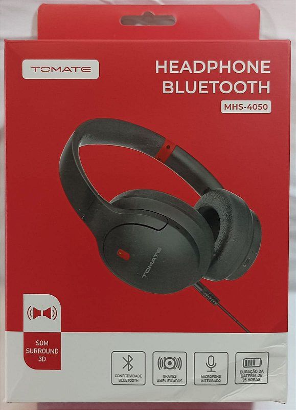 Tomate MHS-4050: Headphone Bluetooth com Microfone e Case - Loja Tomate