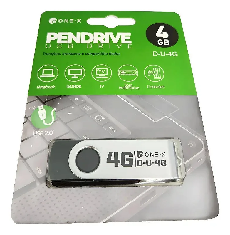 PEN DRIVE 4GB USB 2.0 ONEX D-U-4G - Loja Tomate