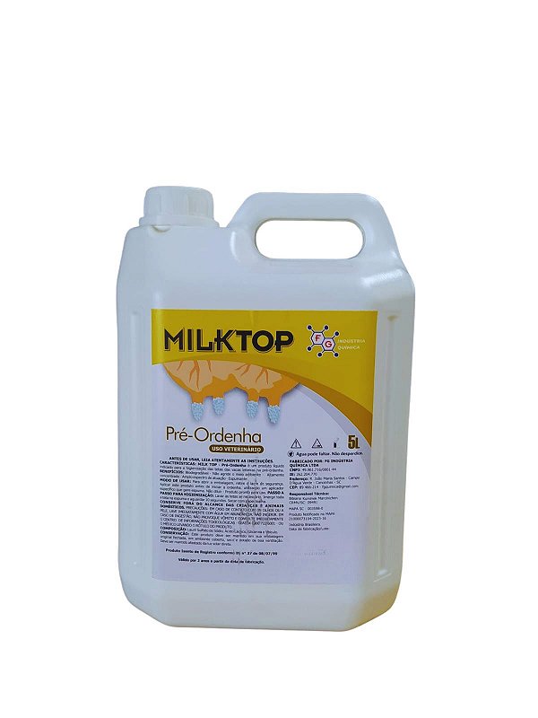 Detergente Milk Top Pre Ordenha 5L - Planeta Agrícola