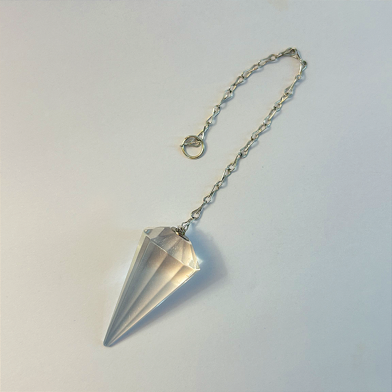 Pêndulo facetado de Cristal de Quartzo - Espavo Comércio Ltda