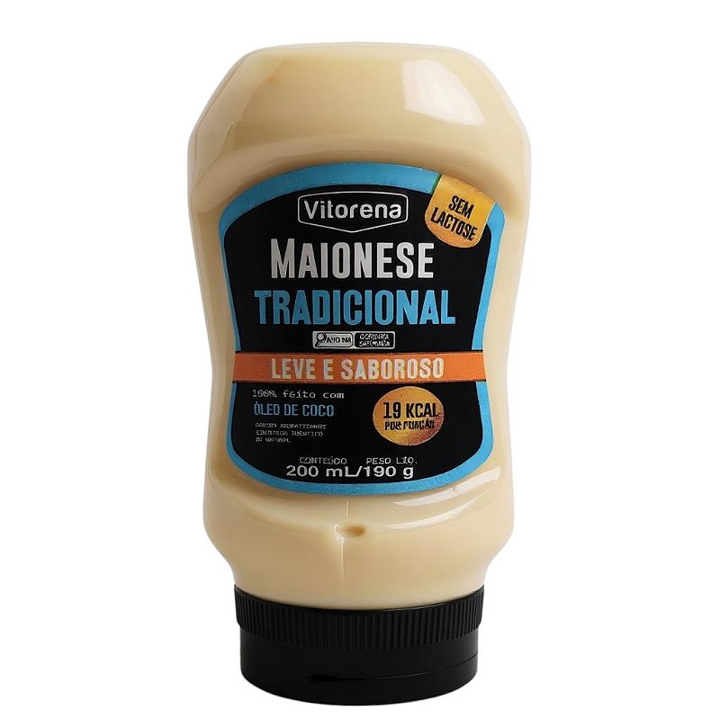 Maionese Zero Lactose Natural Vitorena - 200 ml - Simples é Saudável