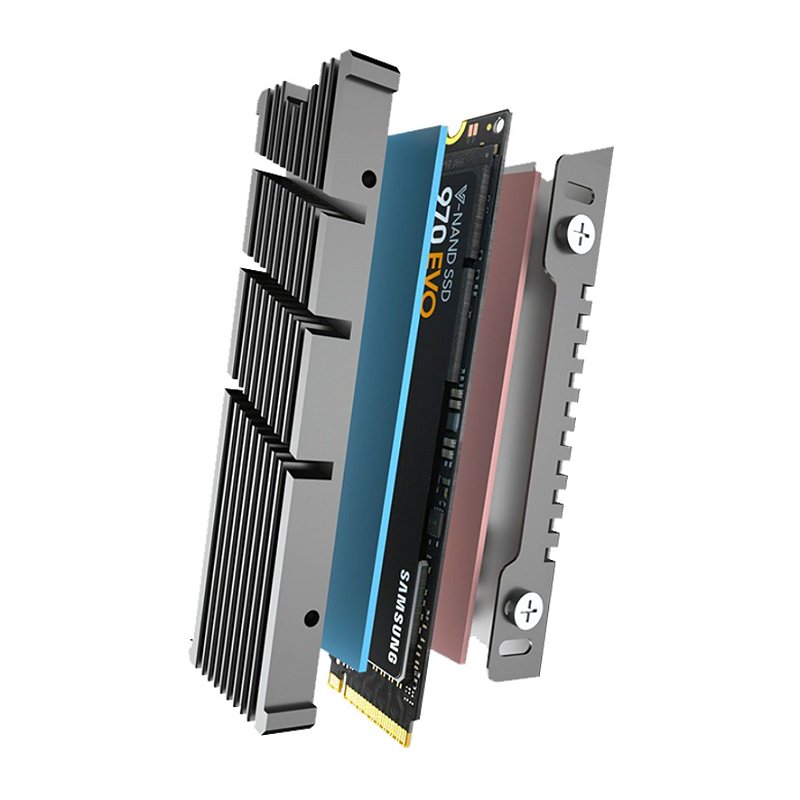 Dissipador Calor Alumínio Thermal Pad SSD NVME M.2 2280 Jeyi Preto ...