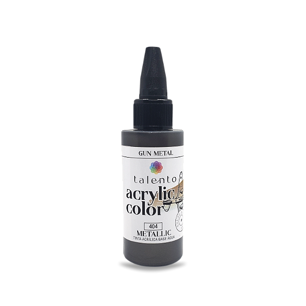 Tinta Acrílica Talento Metálica Gun Metal - 30ML - Geek Tintas