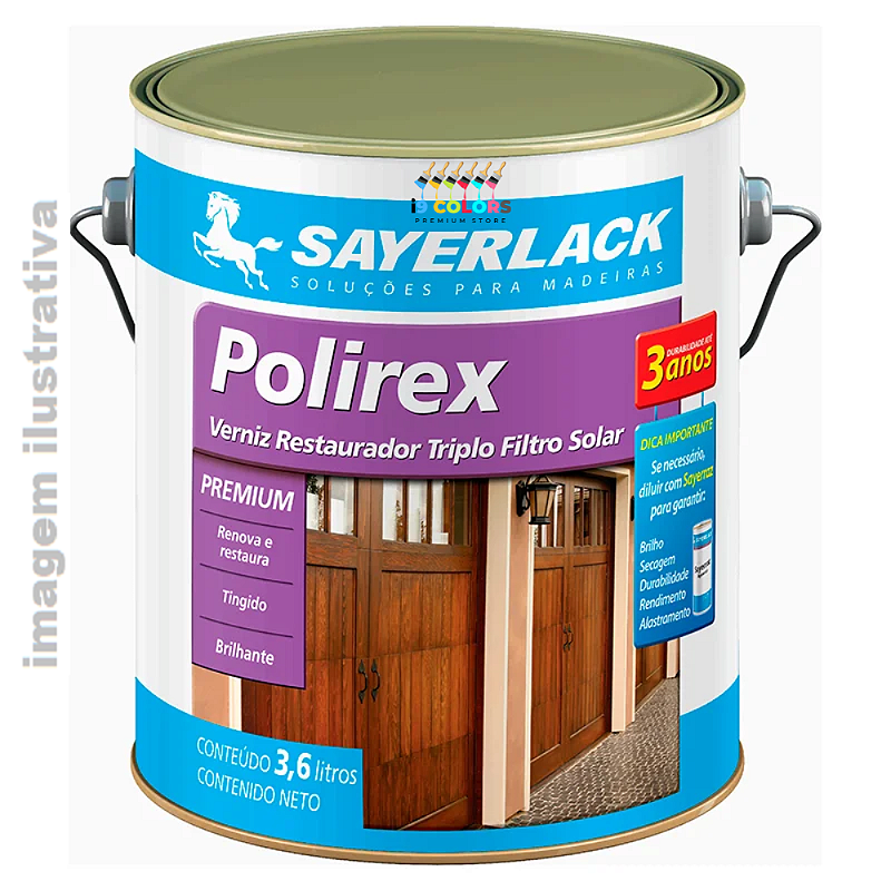 Sayerlack Polirex Verniz Restaurador Triplo Filtro Solar 3,6 litros ...