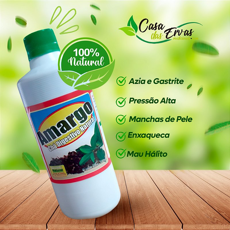 Amargo Digestivo Natural 500 ML - Casa das Ervas Medicinais