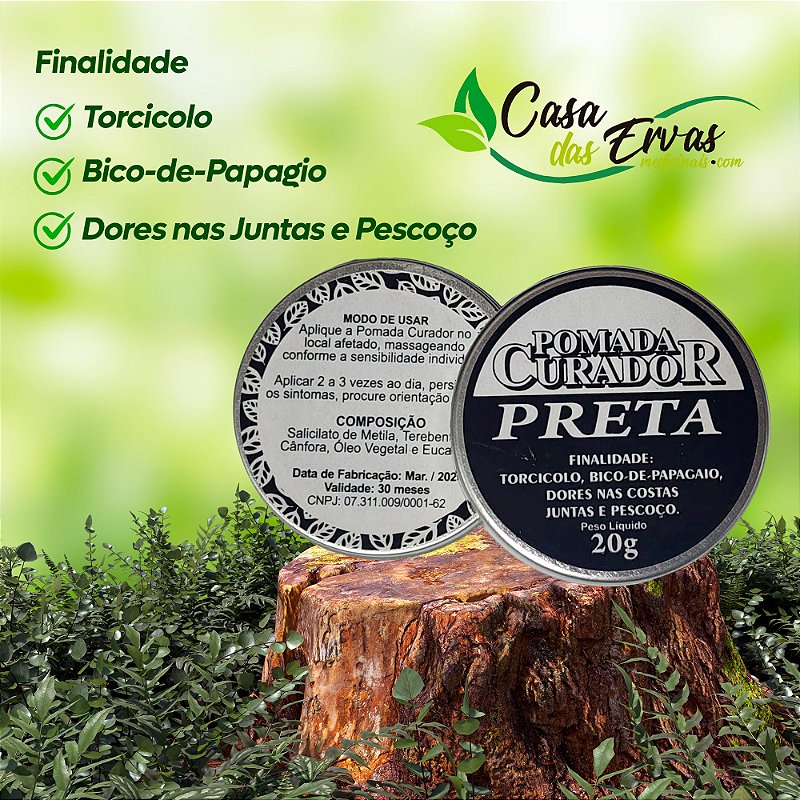 Pomada Preta Curador - 20g - Casa das Ervas Medicinais