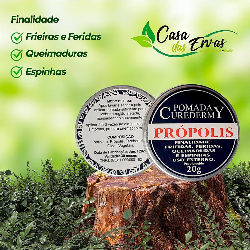 Pomada Própolis Curedermy - 20g - Casa das Ervas Medicinais