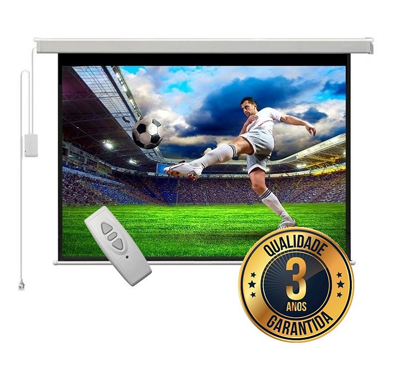 Tela de Projeção Retrátil Elétrica 150 polegadas - Telas Nardelli