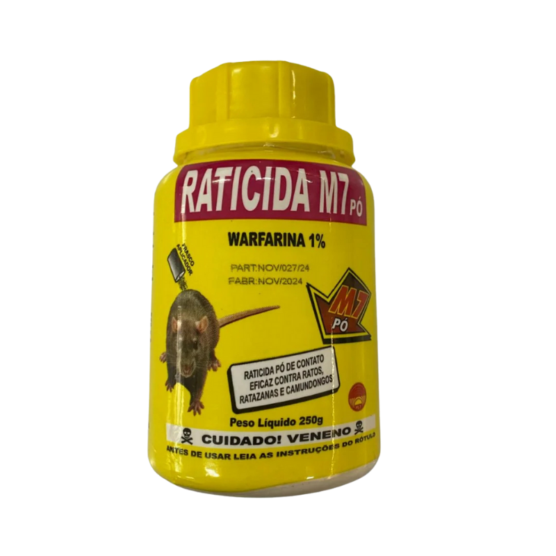 Raticida Pó de Contato 250g - M7 - Agrovesso - A loja do campo e da cidade.