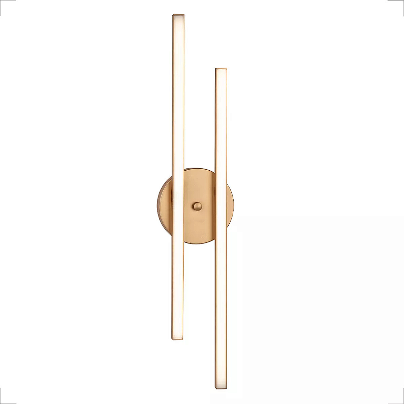 Arandela/2 de Parede Linear Led Direto Moderna Alumínio Dourado - OM ...