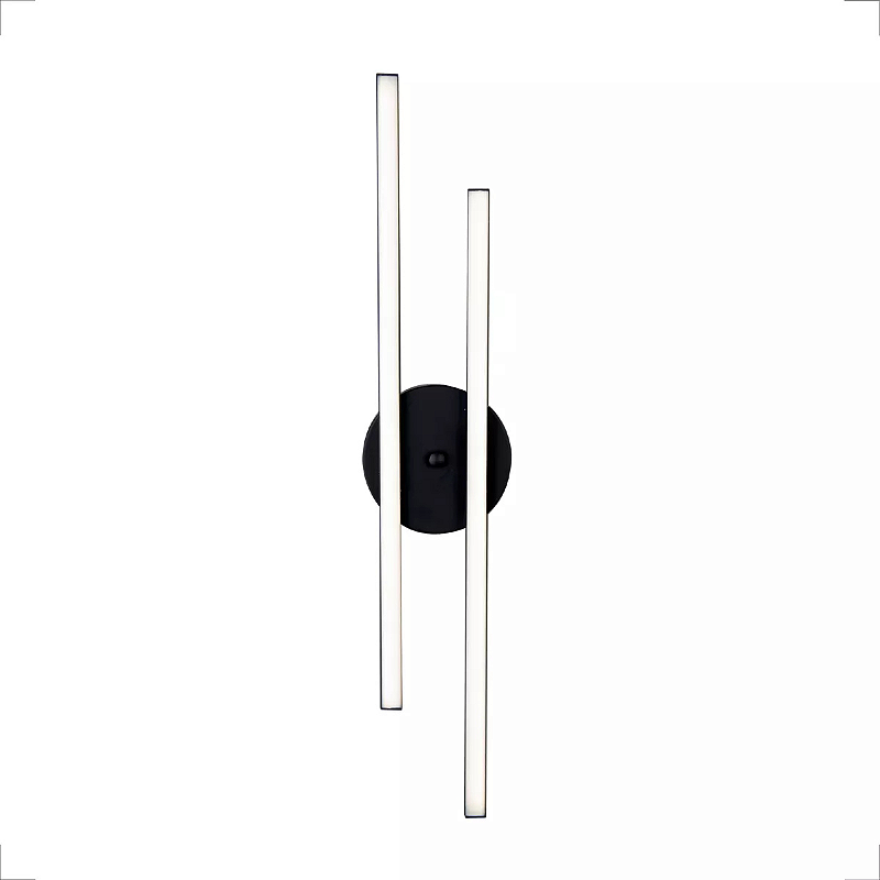 Arandela Dupla de Parede Linear Led Direto Moderna de Alumínio Preto ...