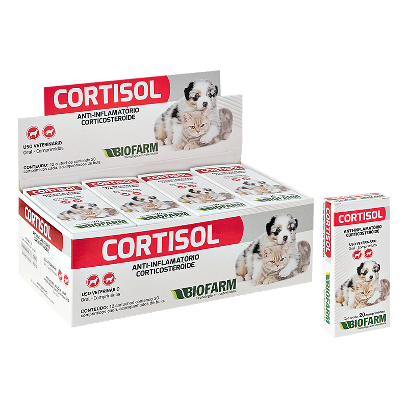 Cortisol Anti-inflamatório Esteroidal Prednisolona p/ Cães e Gatos c ...
