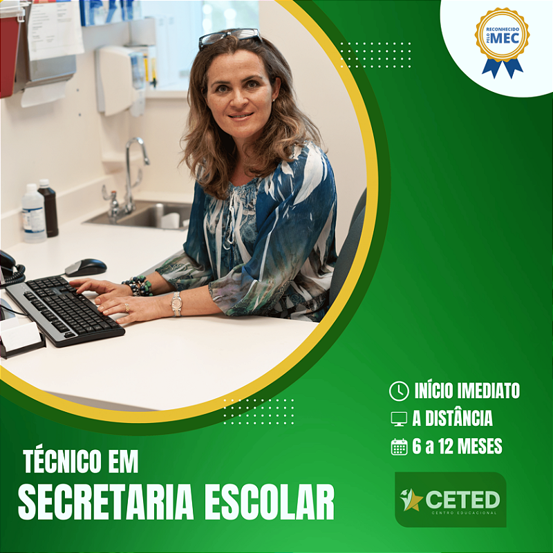 Técnico em Secretaria Escolar EAD | Curso 100% Online | CETED - Ceted ...