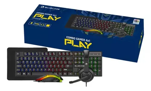 Kit Bluecase Gamer 4 Em 1 Teclado Headset Mouse Mousepad RGB - House-import