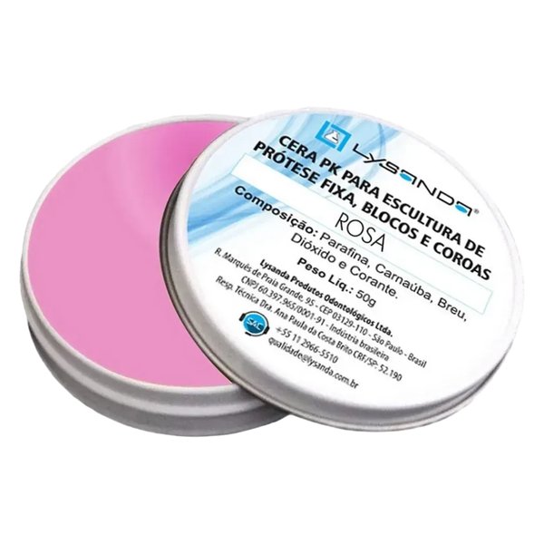 Cera para Prótese Fixa Opaca Rosa Lata 50g - Lysanda - Dental ...