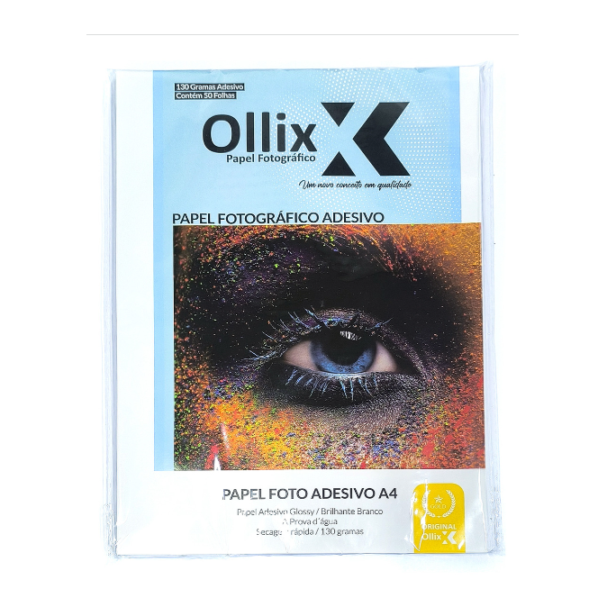 Papel Fotográfico Adesivo Glossy Brilhante A4 130g | 50folhas | Ollix - Atacadão do Toner