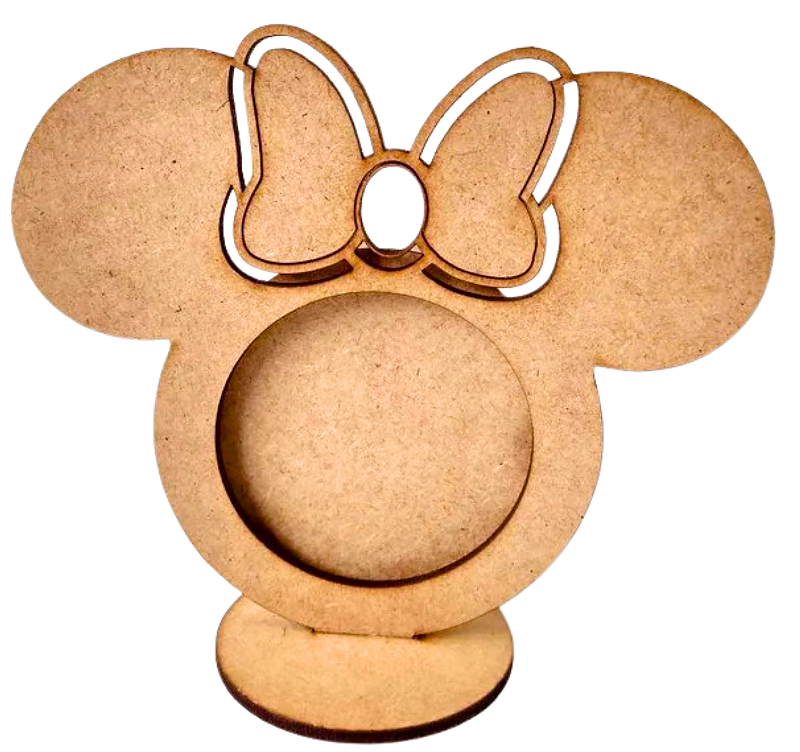 Porta retrato Minie com laço - Mari Mdf