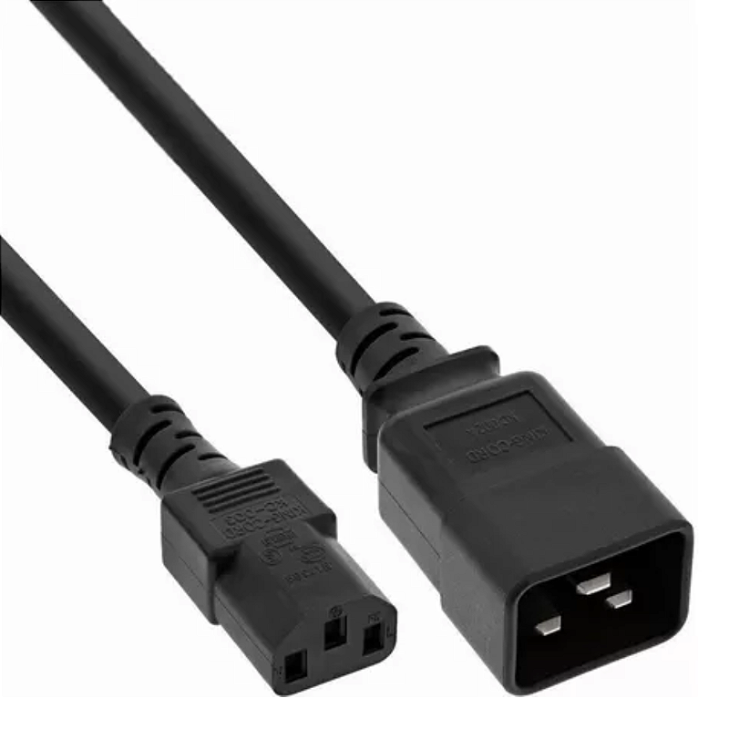 Cabo de Força IEC60320 C13 x C20 fio 3x2,08mm 20A 1,80 metros - Conexão ...