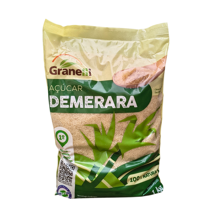 Açúcar Demerara Granelli 100% Natural 1Kg - Prateleira Produtores do Brasil