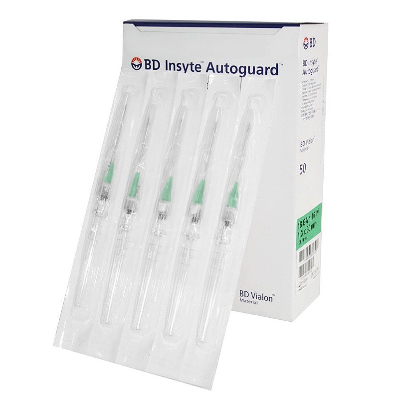 Cateter Insyte Autoguard Intravenoso 18G x 1.16 C/ 50 Unidades - BD - AF Hospitalar