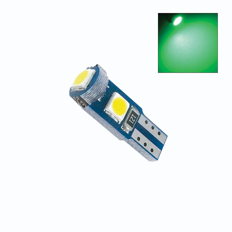Lâmpada LED T5 Canbus 12v Verde - LUXBEAM - ILUMINAÇÃO AUTOMOTIVA