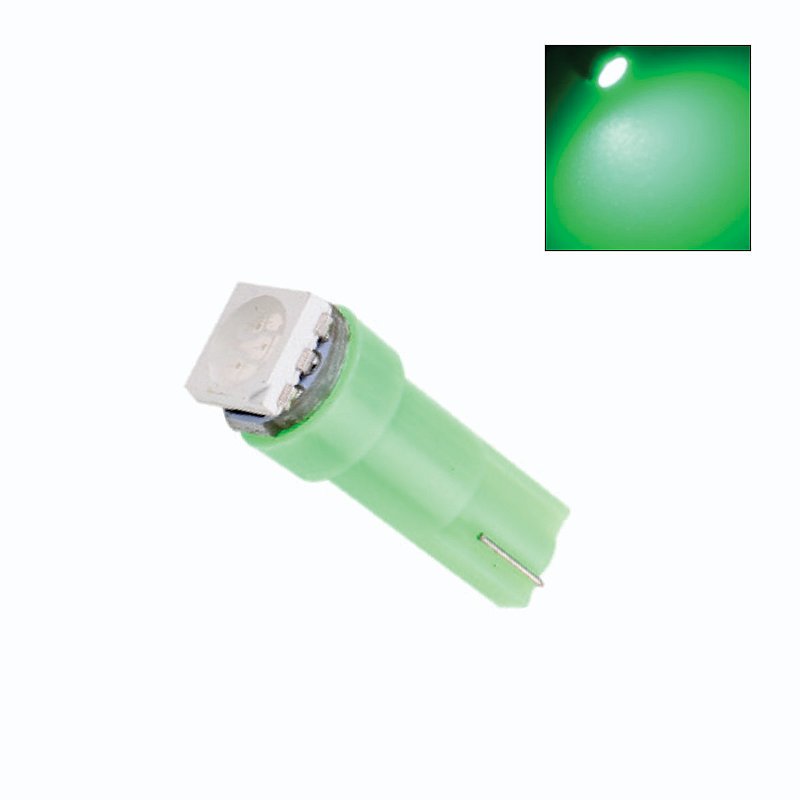 Lâmpada LED T5 1 Led SMD 24v Verde - LUXBEAM - ILUMINAÇÃO AUTOMOTIVA