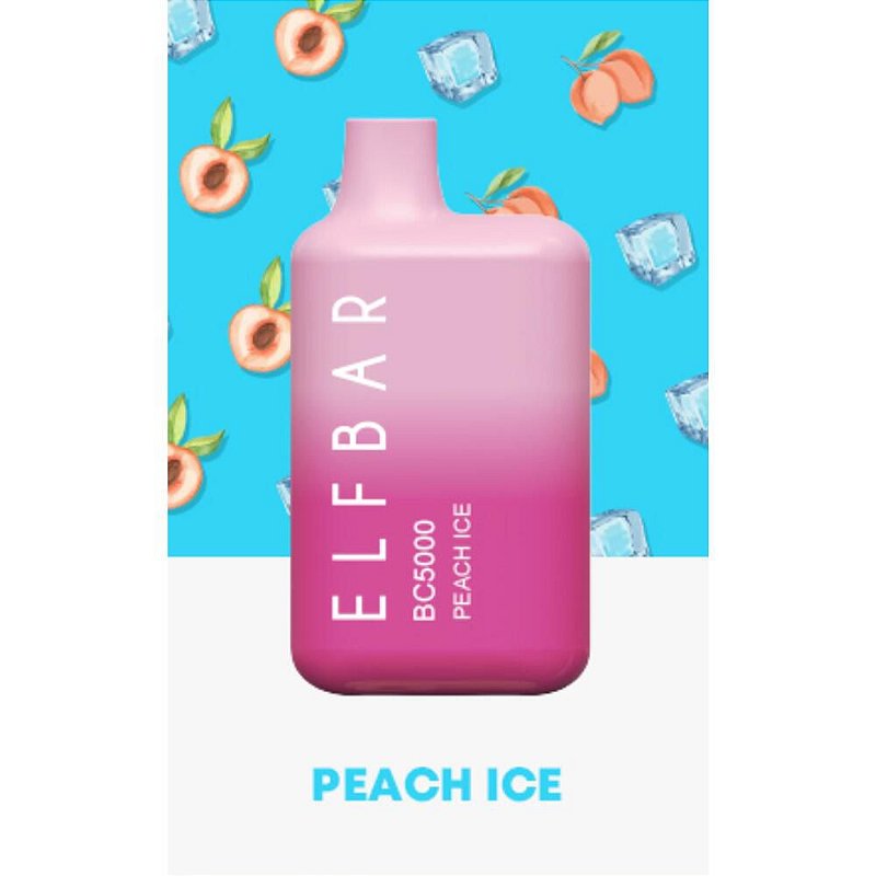 Elfbar BC5000 Puffs Peach Ice - Vapor Club Brasil