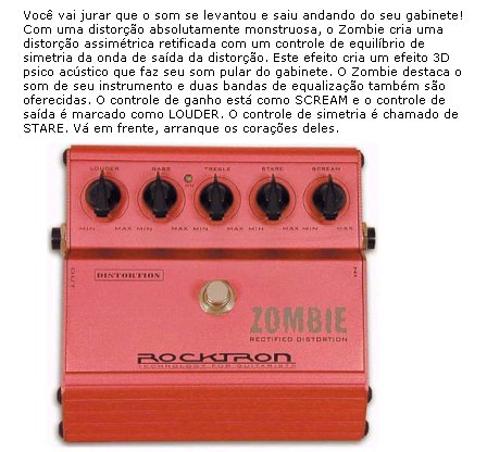Pedal Rocktron - ZOMBIE - Distortion - MUSICWARE INSTRUMENTOS MUSICAIS