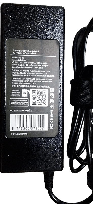 Fonte Notebook Dell 19.5V 4,62A 100-240V Bivolt - D&D Componentes ...