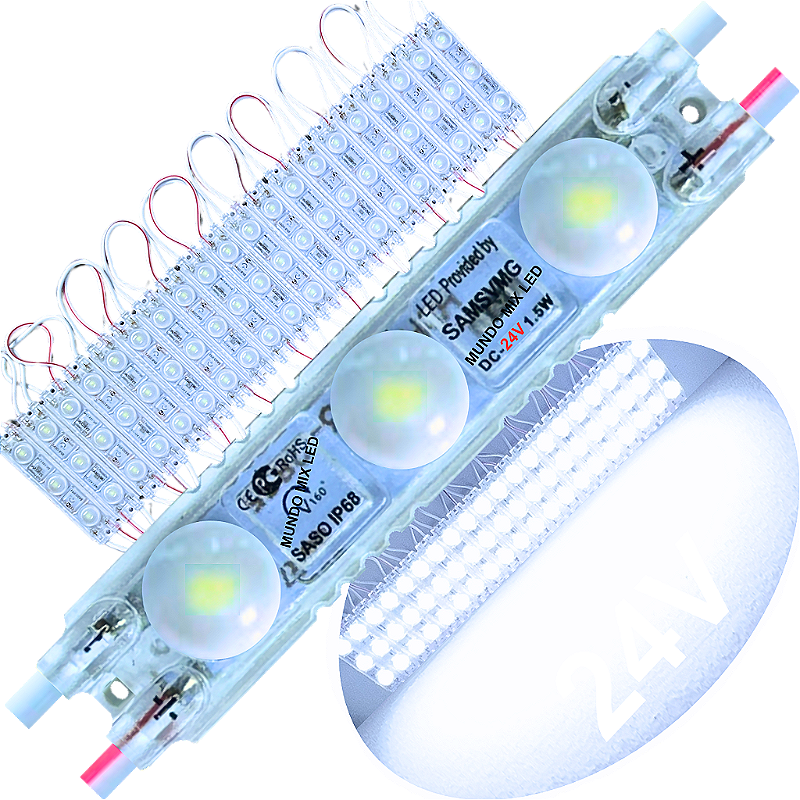 Módulo Led 24V IP68 6,5cm 2835 Branco Frio 24Volts 3led injetado ...